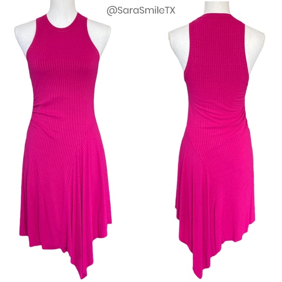 A.L.C. | Dresses | Alc Bea Hot Pink Fuchsia Ribbed Sleeveless ...